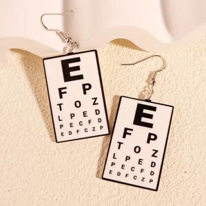 Jewelry | Eyesight Chart Acrylic Earrings New | Poshmark
